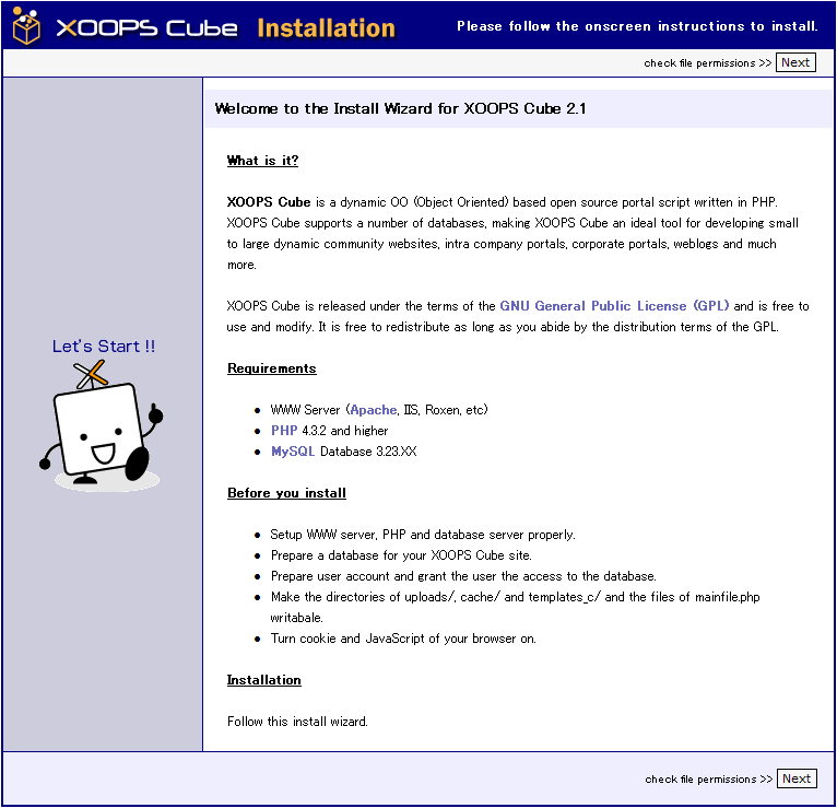Xoops Cube Install Guide