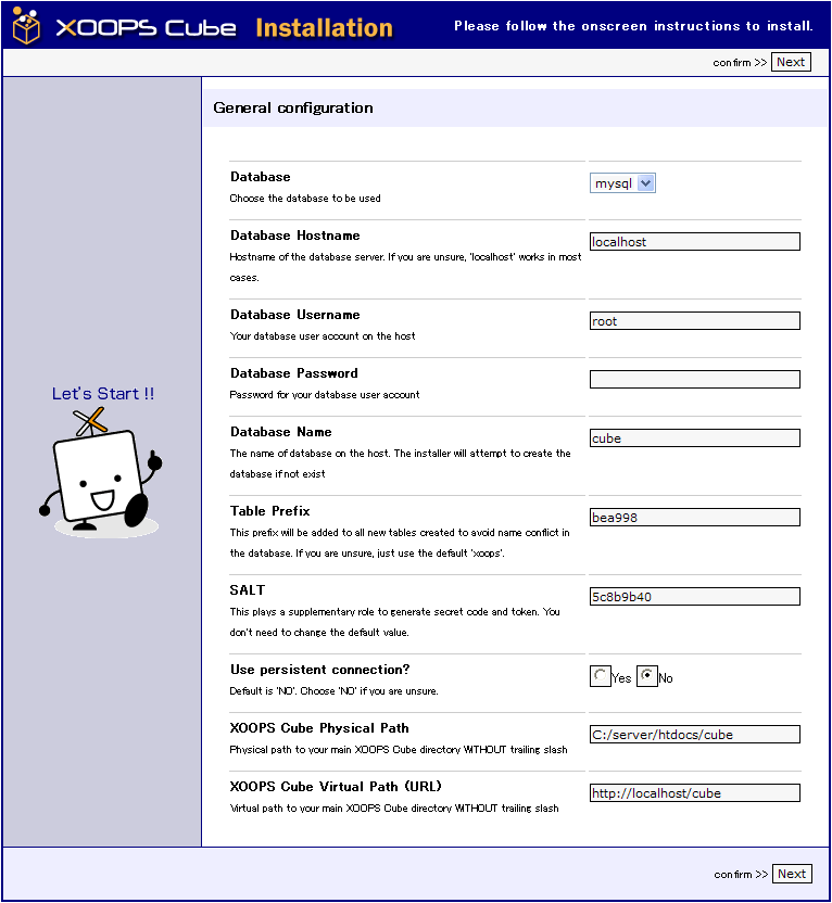 Xoops Cube Install Guide